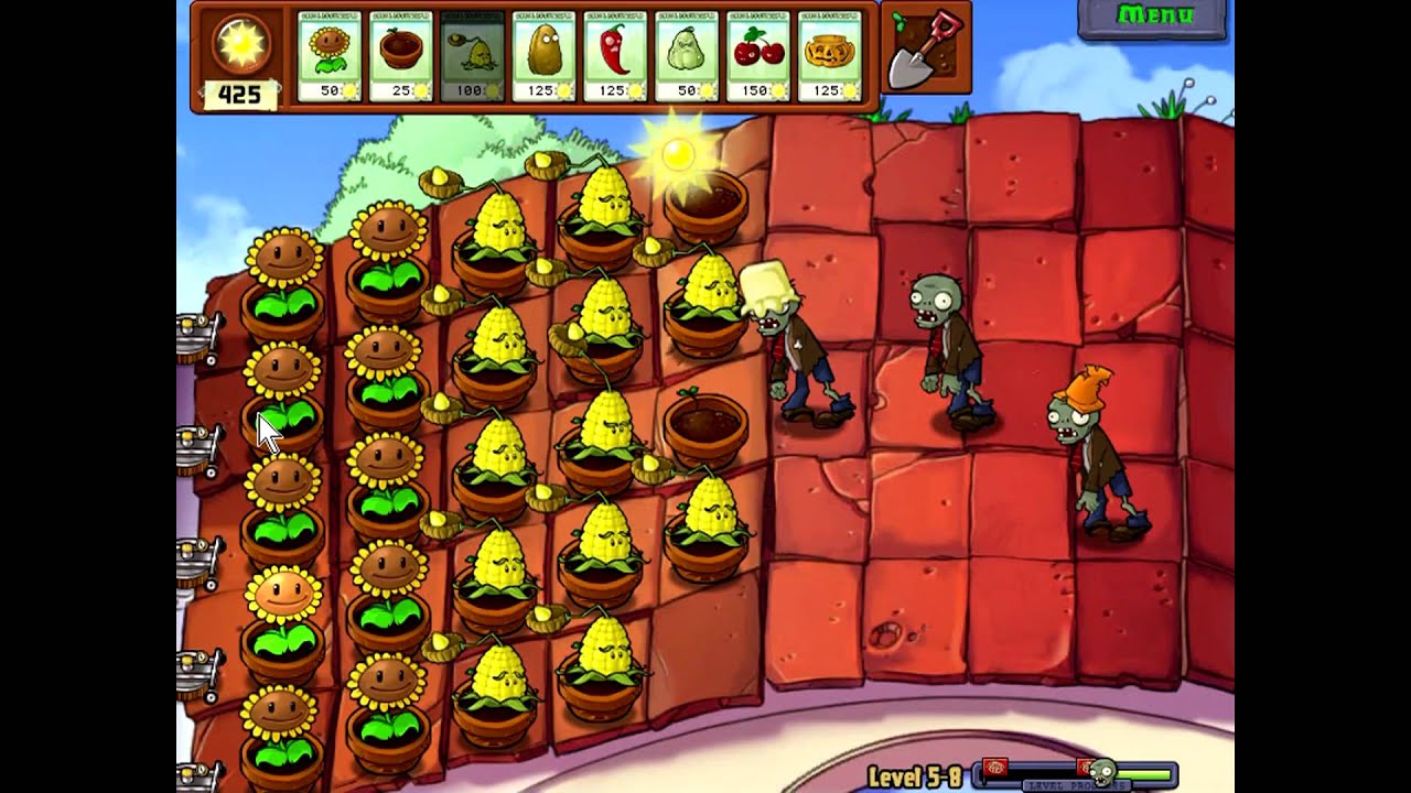 Plants Vs Zombies - Stage 5-8 - YouTube