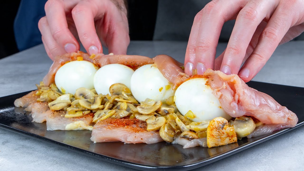 The star of the holiday meal - roulade with chicken breast and eggs ...