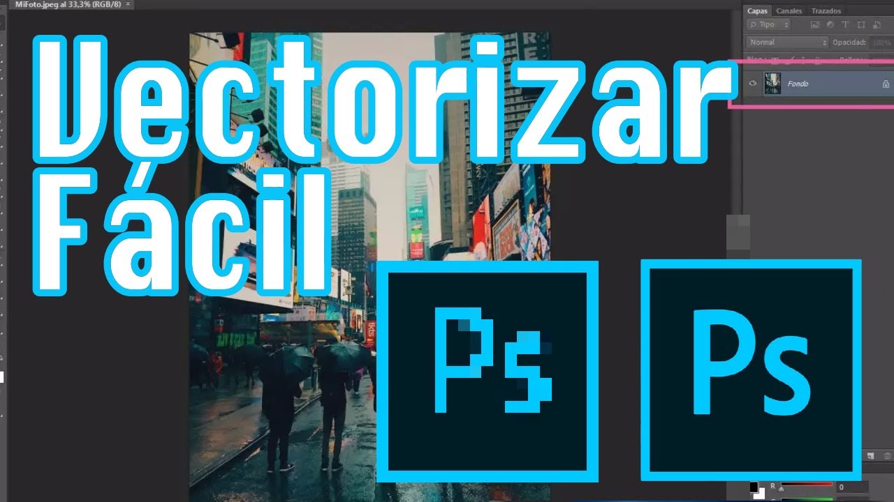 Como Vectorizar una imagen o logo desde photoshop, la más fácil. - YouTube