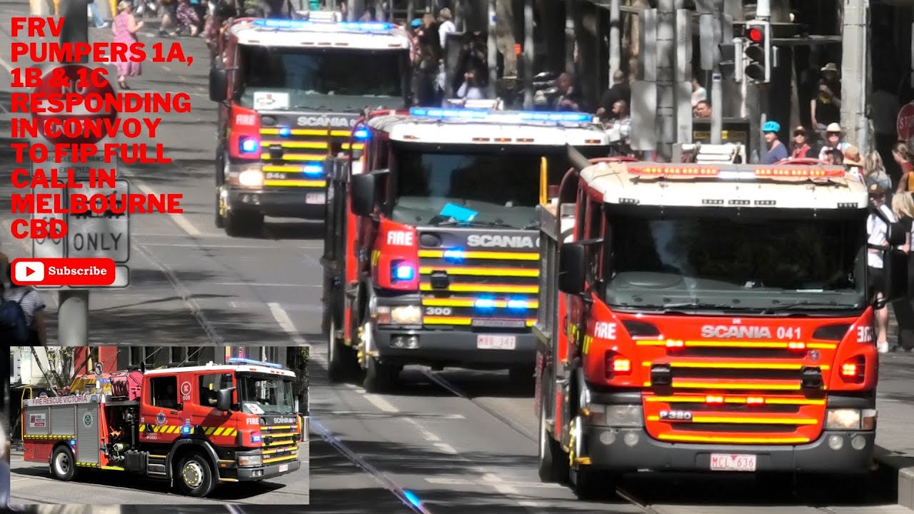 FRV // Pumpers 1A, 1B & 1C (Eastern Hill) - Responding Code 1 & Leaving ...