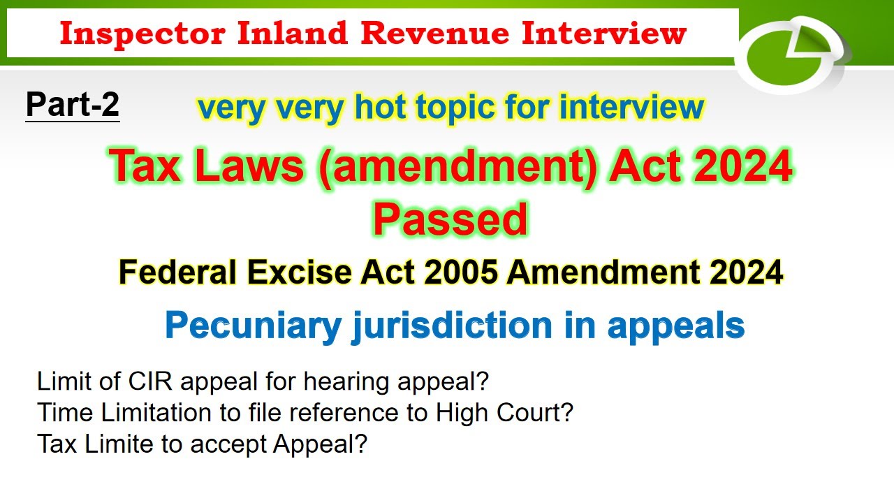 Tax Laws (Amendment) Act 2024, Federal Excise Act amendments 2024 ...