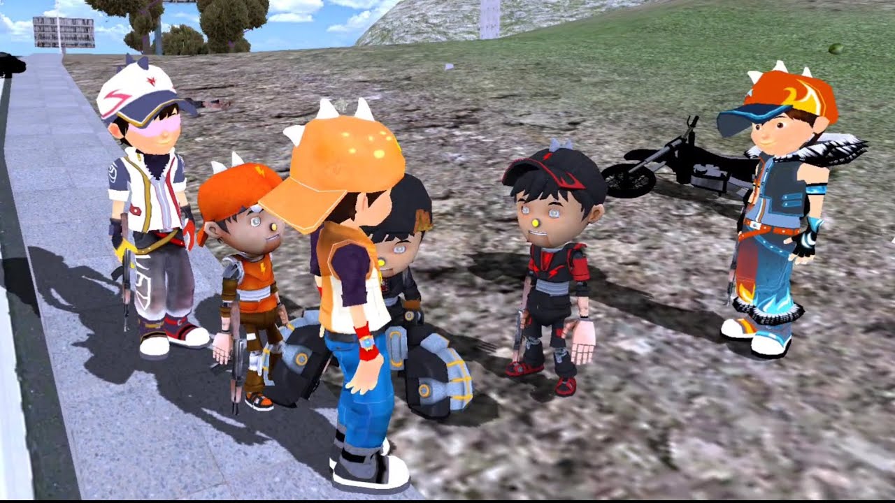 Boboiboy kuasa 3 dan boboibot serang markas begal motor😡 boboiboy dan ...