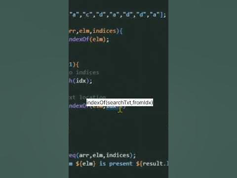 How to find occurrence of given elm using indexOf() || #ytshorts # ...
