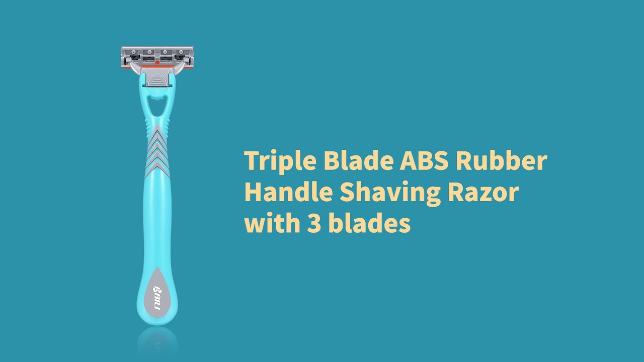 Triple Blade ABS Rubber Handle Shaving Razor with 3 blades - YouTube