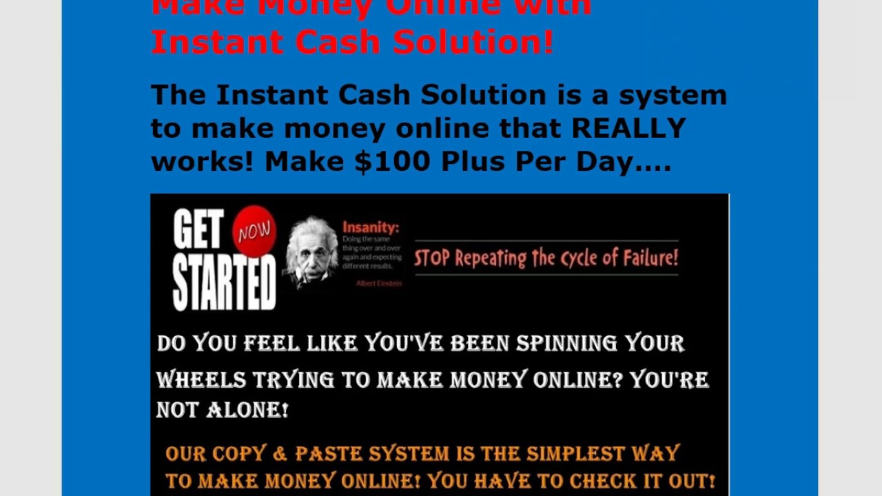 Make Money Online with Instant Cash Solution | Make Fast Money - YouTube