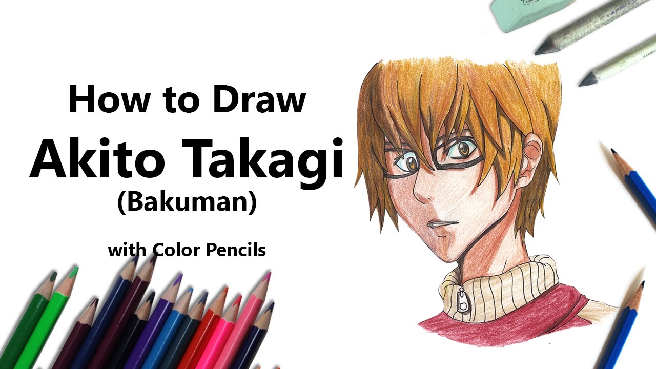 How to Draw a Akito Takagi from Bakuman with Color Pencils [Time Lapse ...