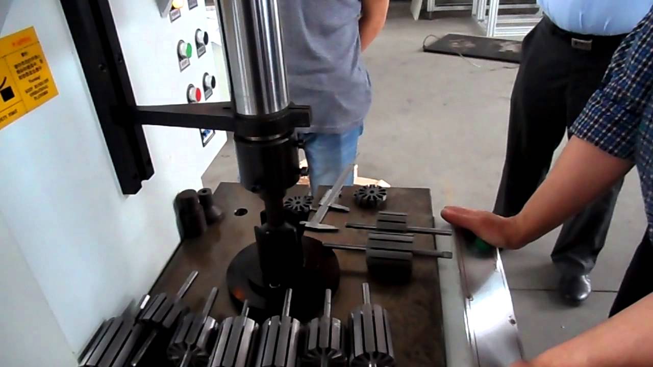 Hydraulic Armature Shaft Pressing Machine--Nide Mechanical - YouTube