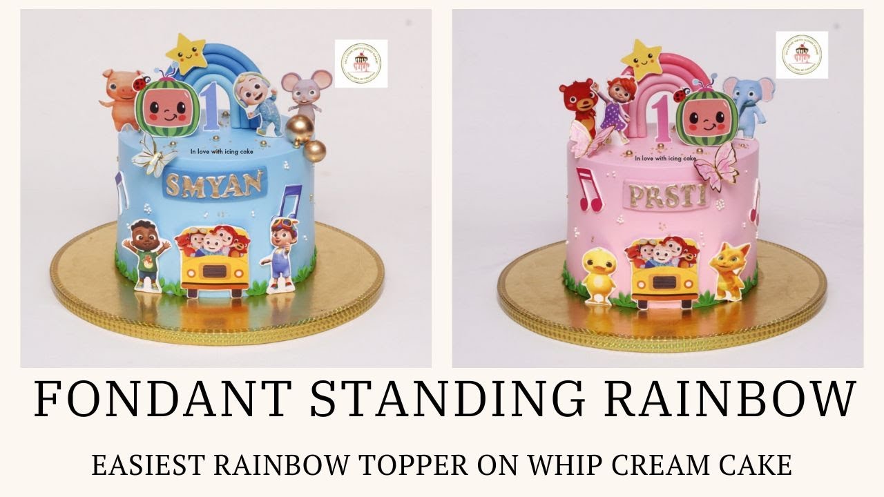 Easiest Way to Make Fondant Rainbow Cake Topper| Tips On How To Place ...