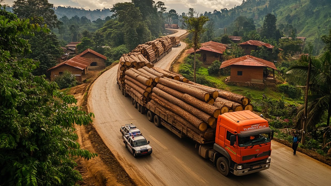 Extreme Logging Trucks | Extreme Dangerous Fastest Big Chainsaw Cutting ...