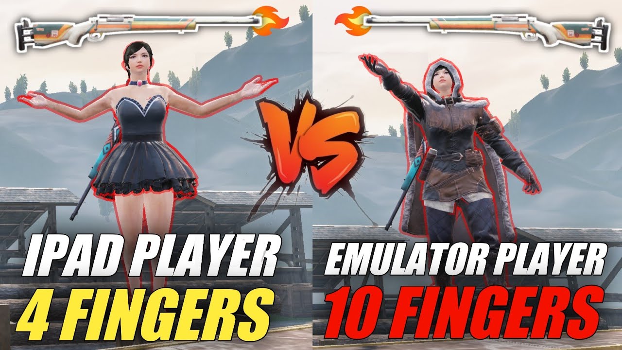 Emulator 10 Finger Player Challenged iPad 4 Finger | 1v1 TDM | Sniper ...