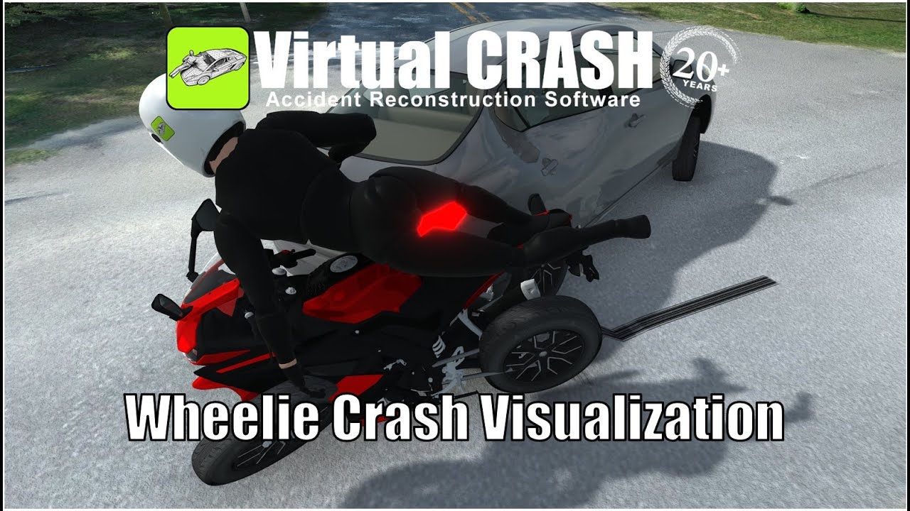 Motorcycle Wheelie Crash Visualization | Virtual CRASH 6 - YouTube