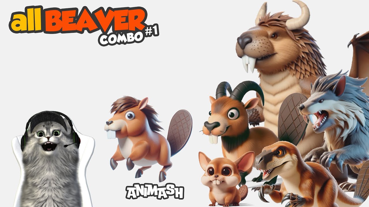 BEAVER animash gameplay animal merge supreme, cute animal - YouTube
