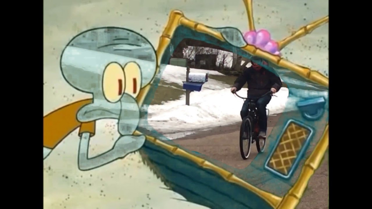 Squidward watches my friend ride my bike - YouTube