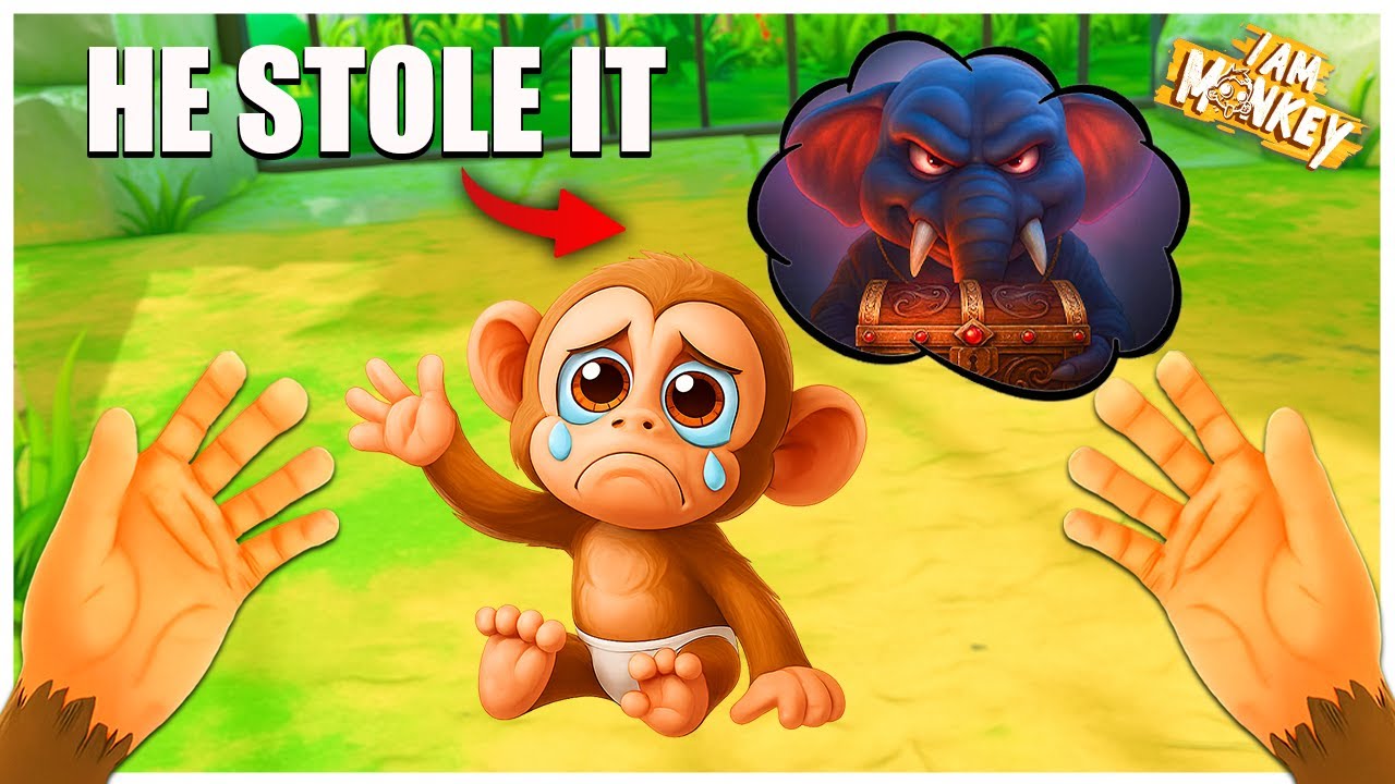 Elephant Steals Baby Monkeys Treasure! - I Am Monkey VR - YouTube