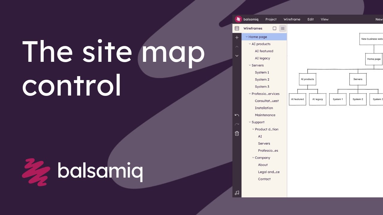 How to use the site map control in Balsamiq - YouTube