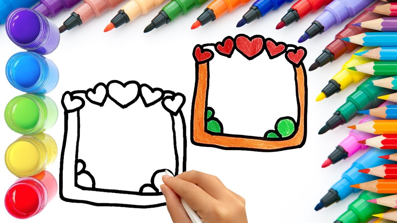 How To Draw cute Frame Drawing, Painting & Coloring For Kids and ...