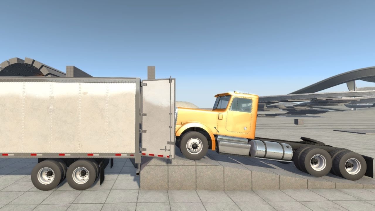 BeamNG Drive - Loading & Transporting 2 Semi Trucks in the Dry Van ...