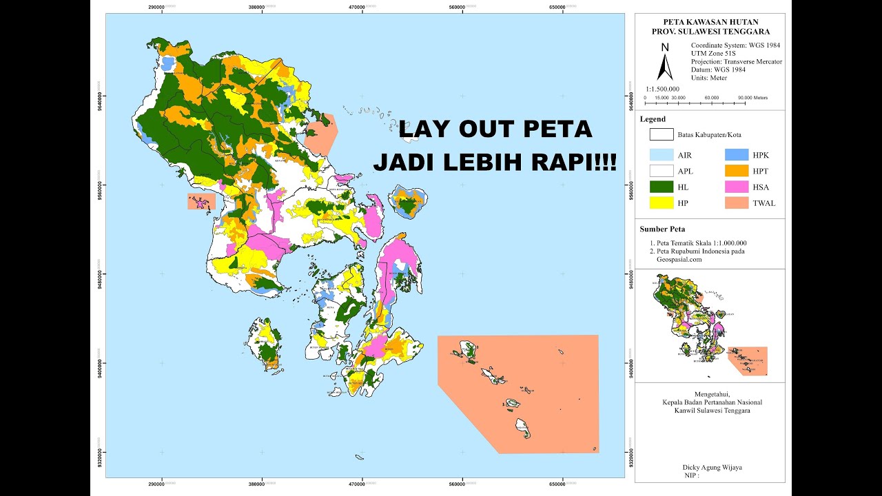 MEMBUAT LAYOUT PETA RAPI DAN KEREN DI ARCGIS 10.8 - YouTube