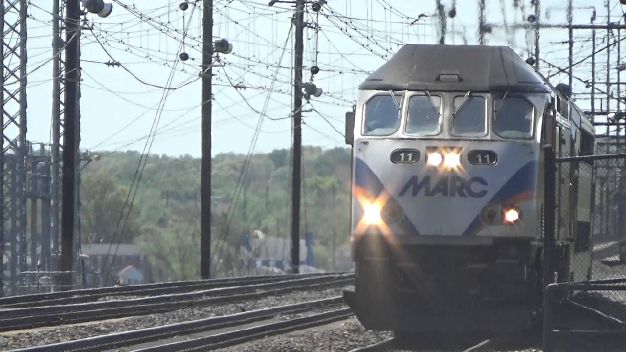 MARC MP36 Train Is Arrived at Perryville Train Station on the NEC - YouTube