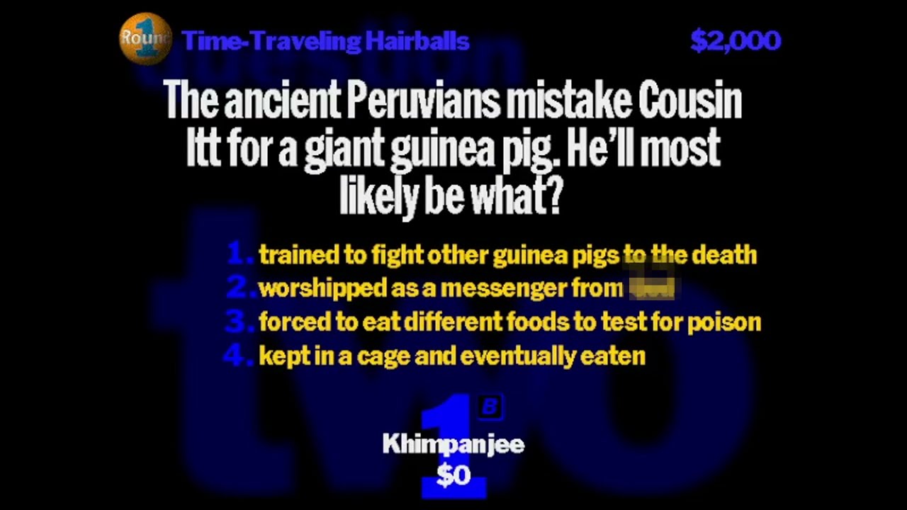 YDKJ Tabletop - Code 11432 / Question 57 - Time Travelling Hairballs ...