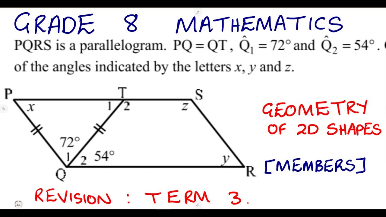 Mathematics Grade 8 Geometry of 2D Shapes Revision - Term 3 ...