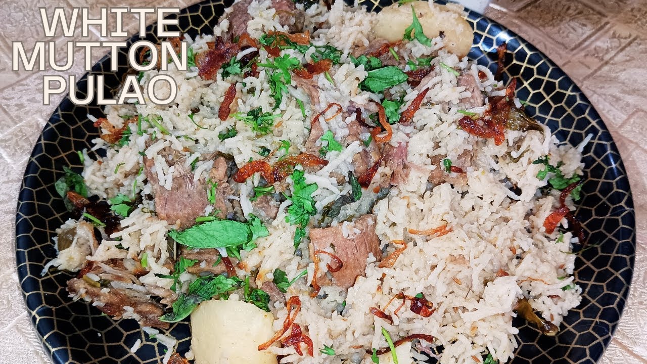 WHITE MUTTON PULAO/ Eid special Mutton pulao / Mutton pulao recipe😍 ...