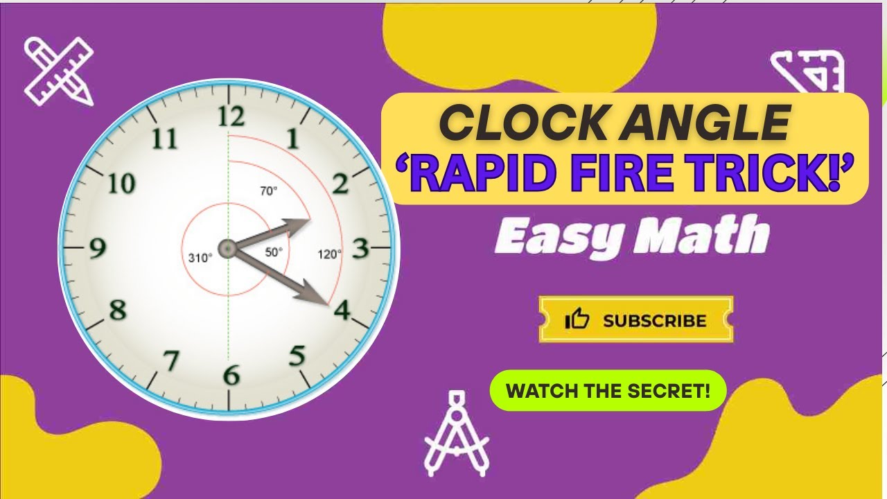 Fastest Way to Solve Clock Angle Problems |Most Powerful Trick for ...