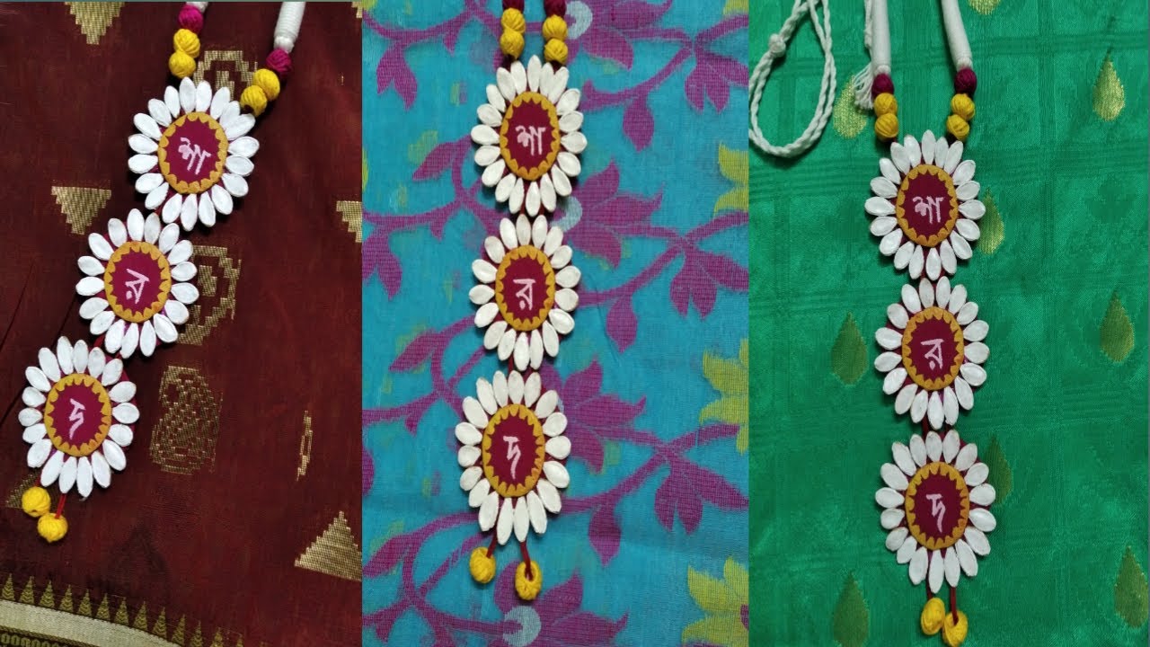 DIY Pujo special chandmala necklace - YouTube