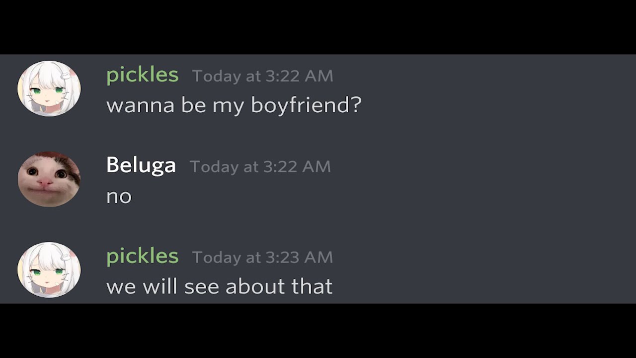 Pickles asks beluga to be her boyfriend - YouTube