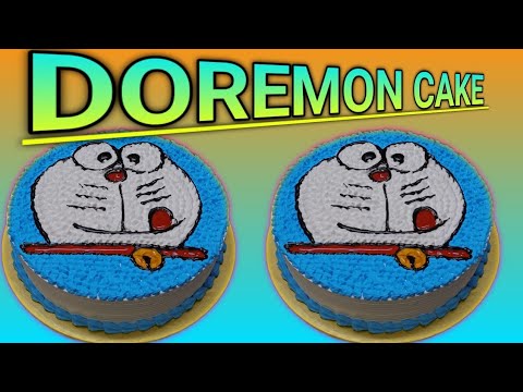 DOREMON CAKE 🎂🍰 how to make DOREMON cake 🎂 blue colour combination Cake ...