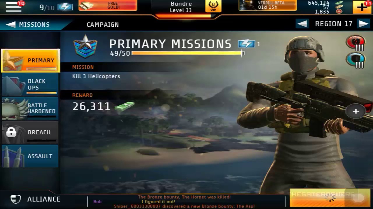 Kill Shot Bravo Region 17 Primary Mission 50 - Kill 3 Helicopters (Slo ...
