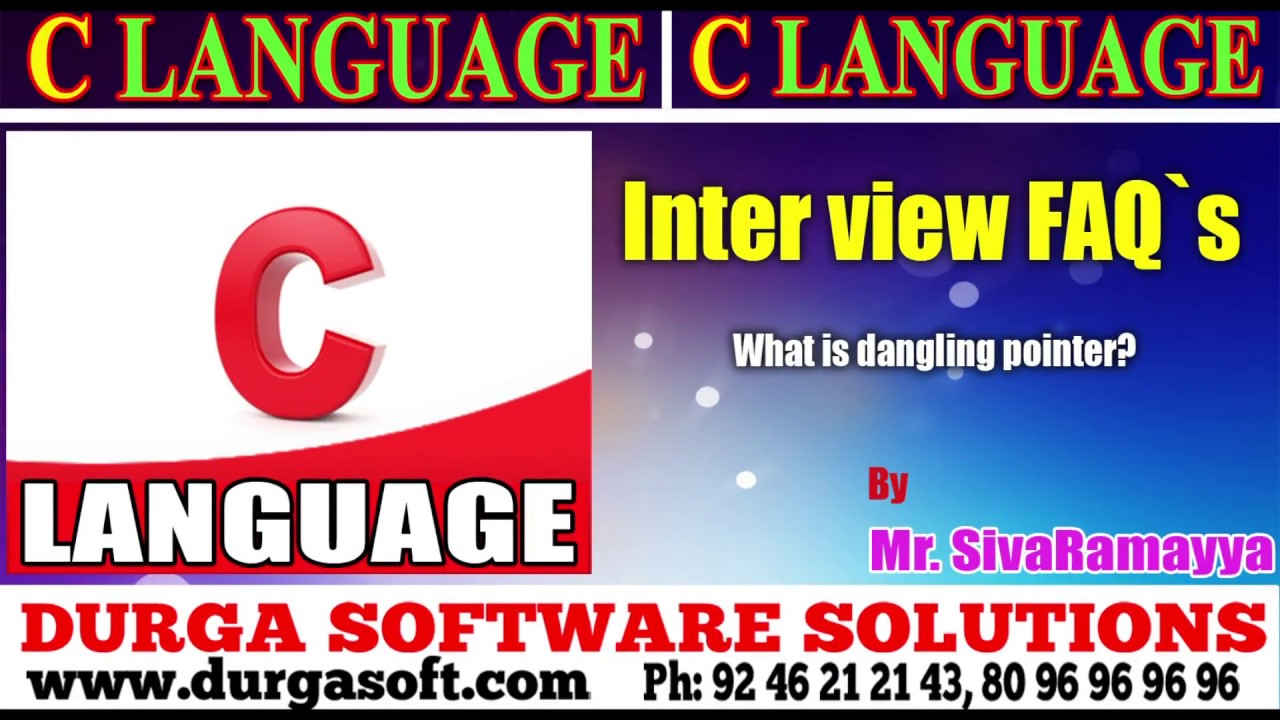 C Language tutorial||onlinetraining|| What is dangling pointer? by ...
