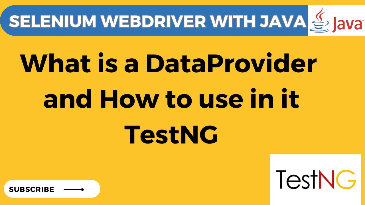 Testng Tutorial 7 What Is A Dataprovider And How To Use Dataprovider In Testng Youtube
