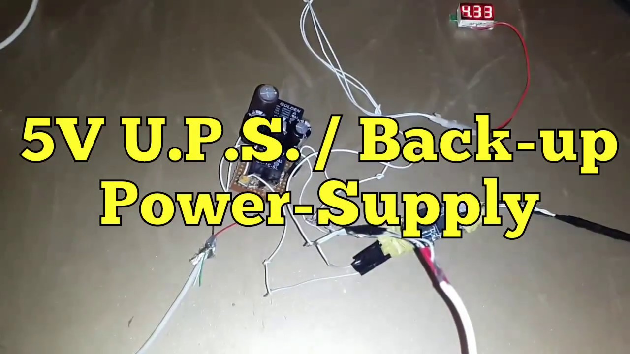 Diy 5V UPS / Backup V1 BETTER VERSION IN DESCRIPTION - YouTube