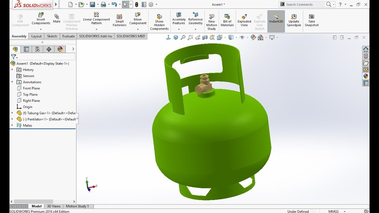 Desain Tabung Gas Menggunakan Solidworks - YouTube