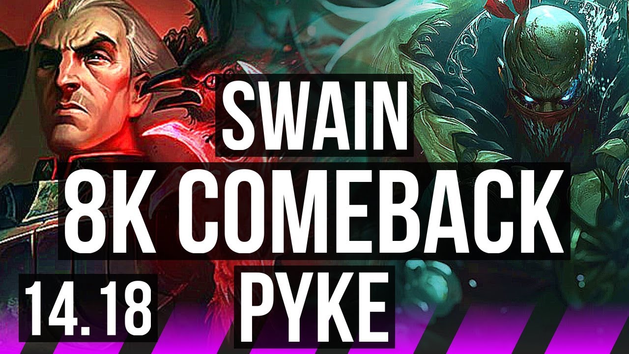 SWAIN & Ezreal vs PYKE & Jhin (SUP) | 8k comeback, 1200+ games | EUW ...