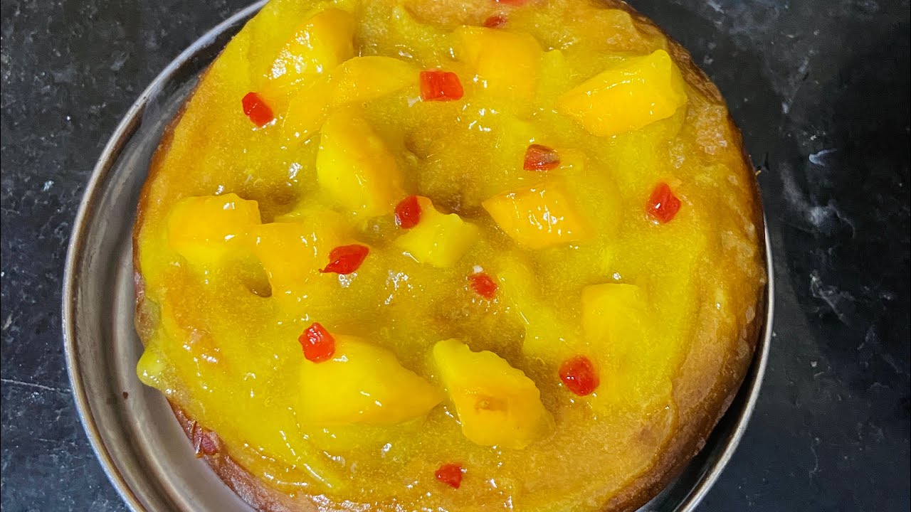 Simple Mango fruit cake home made - YouTube