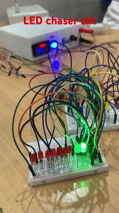 Led chaser circuit using 555 timer and cd4017 ic - YouTube