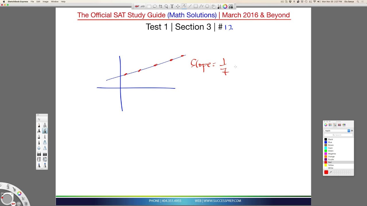 New SAT 2016 Math: Points on a Slope | Heart of Algebra - YouTube