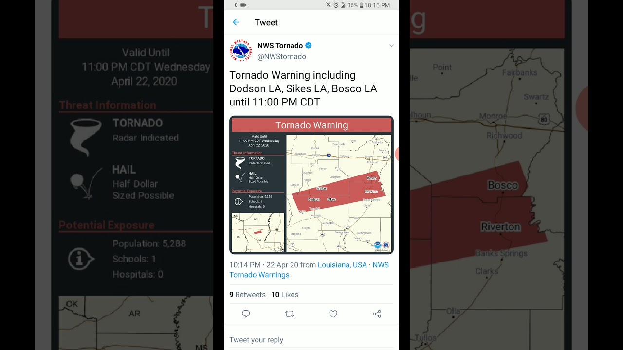 Dodson, Louisiana Tornado 4-22-20 - YouTube