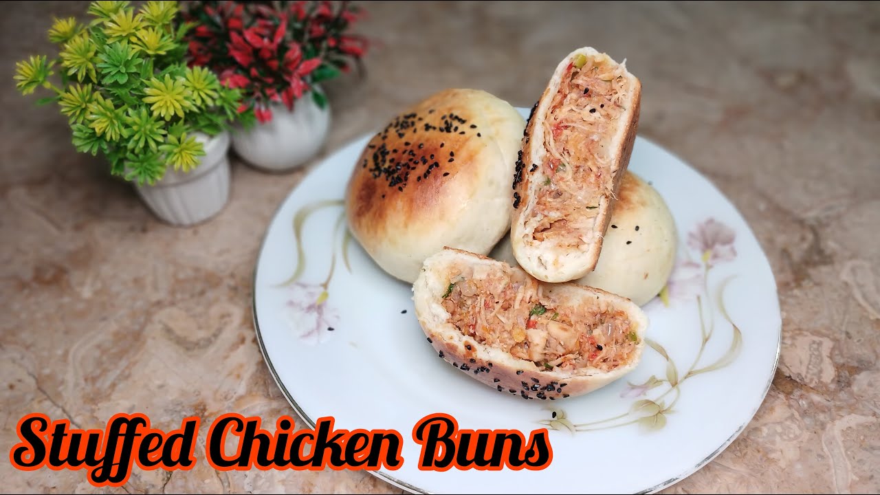 Stuffed Chicken Buns | Chicken Buns Recipe | Kitchen With Ghazala ...