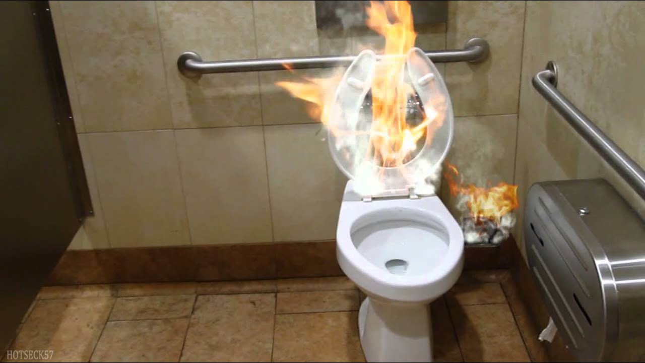 The toilet got lit on fire at my school - YouTube