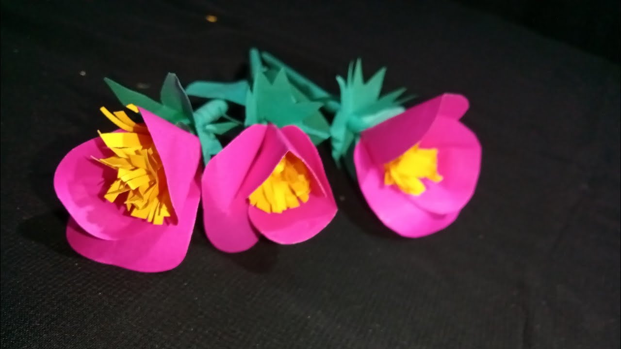 easy flower making /A4 sheet flower making / A4 paper/ flower making/A ...
