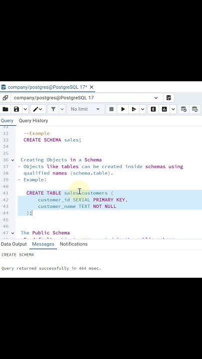 How To Create Tables In Schema In PostgreSQL || Best PostgreSQL Tutorial Shorts - YouTube
