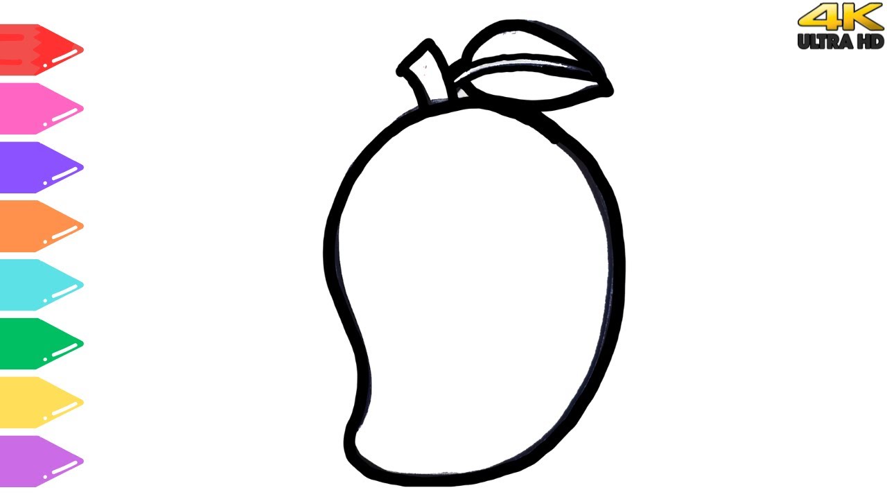 How to draw a Mango| Drawing, Painting and coloring for kids |Draw ...