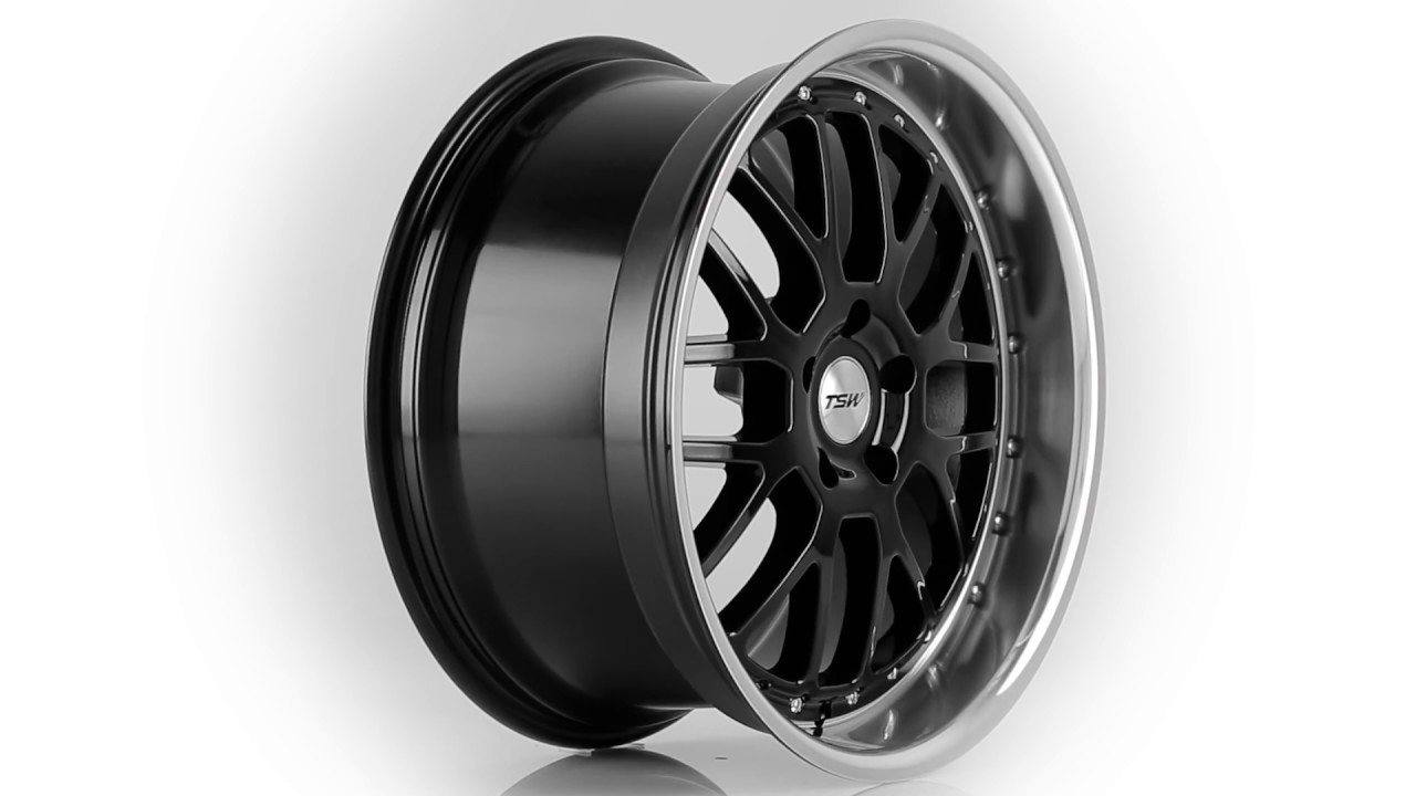 TSW Alloy Wheels - the Valencia in Black W Mirror Lip - YouTube