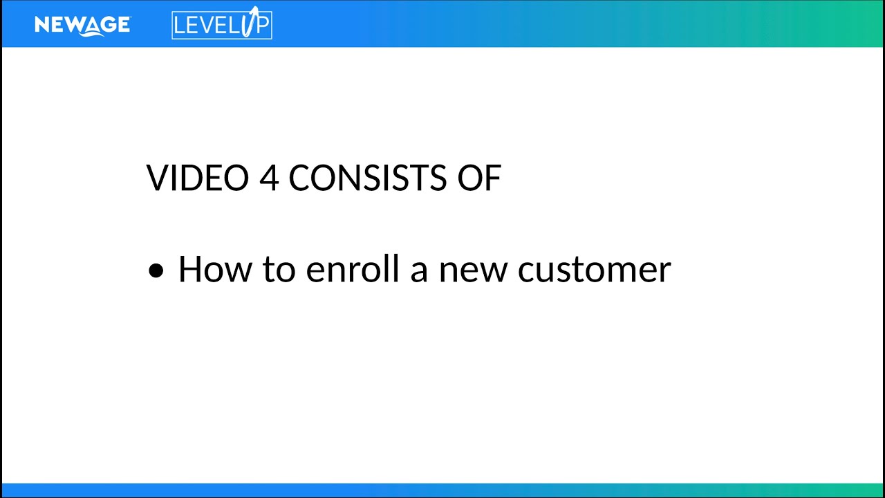 Video 4 - How to Enroll a new Customer - YouTube