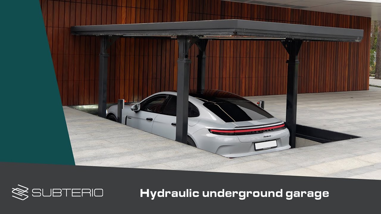 Wysuwany podziemny garaż hydrauliczny | Extendable hydraulic ...