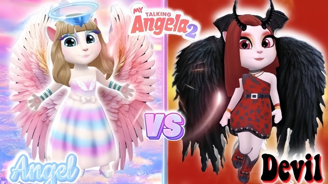 "MY TALKING ANGELA ANGEL VS DEVIL GAMES! Fun Kids Gameplay & Adventure ...