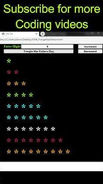 Triangle Star Pattern Printing with Html and JavaScript #shorts - YouTube